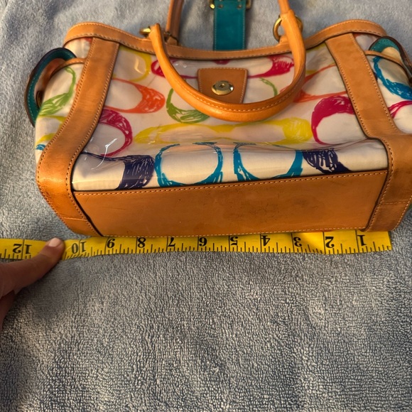 Coach | Bags | Coach Multicolored Pvc Tote Bag With Signature Design ...